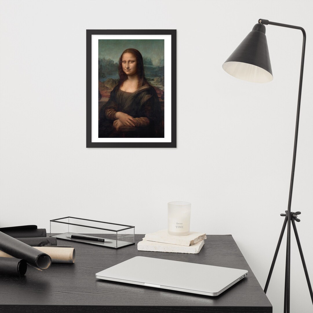 Portrait of Mona Lisa Del Giocondo by Leonardo Da Vinci Framed Poster ...