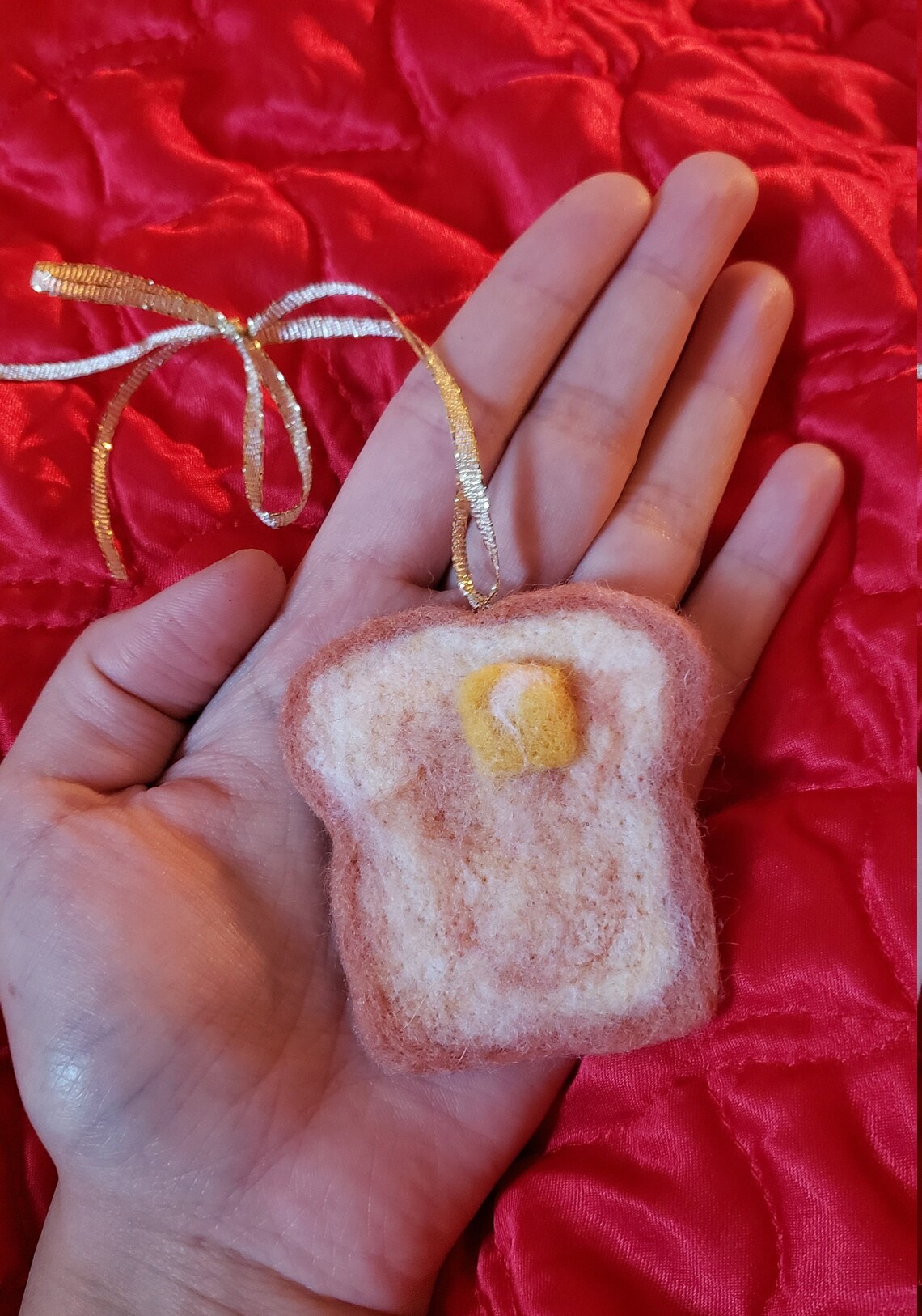 Toast Christmas Ornament Felted Toast Food Ornament Needle - Etsy