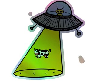 UFO Sticker Flying Saucer Pixel Sticker 8 Bit Vinyl Water - Etsy