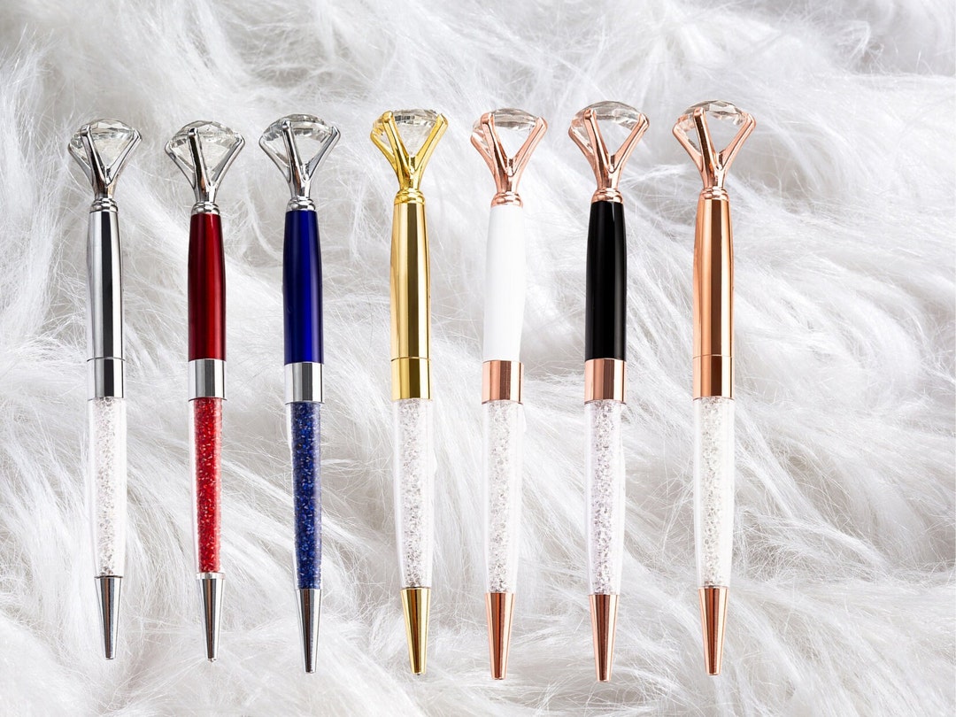Big Crystal Diamond Pens Bling Metal Ballpoint Wedding Luxury Pen - Etsy
