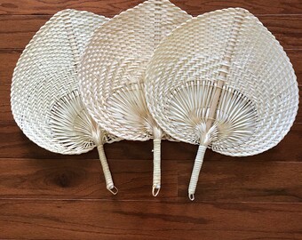 Hand Fans for Beach Wedding // Tropical Hand Fan Favors | Etsy