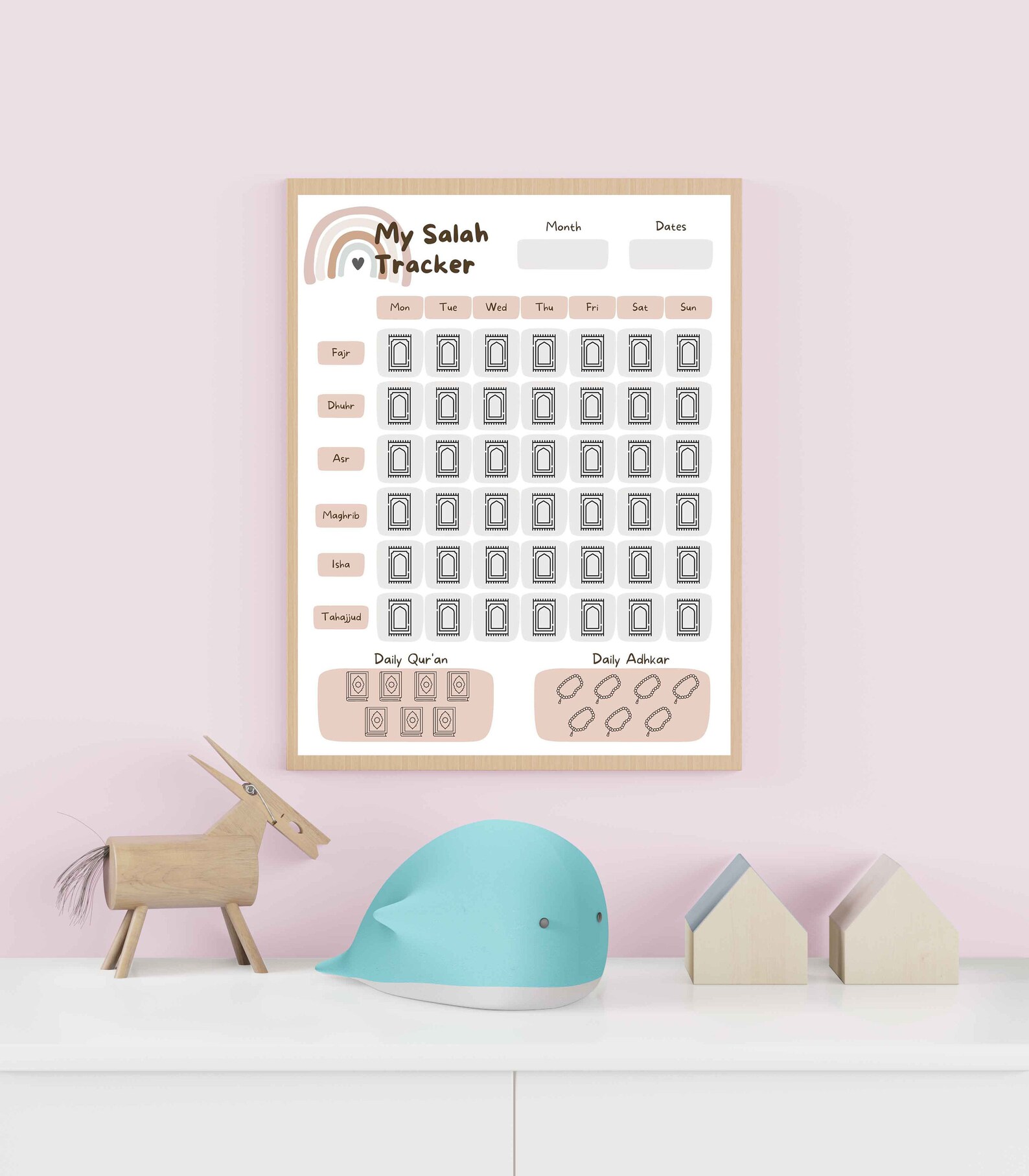 Salah Tracker (with Tahajjud) | Muslim Prayer Tracker | Prayer Chart ...