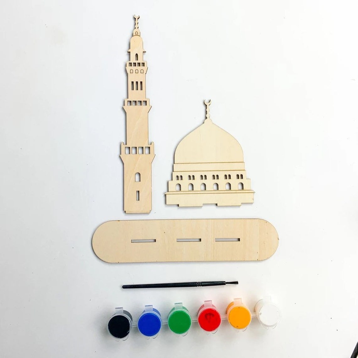 DIY Sacred Mosque Set of 2 | DIY Wood Ramadan Eid Activity | Ramadan ...