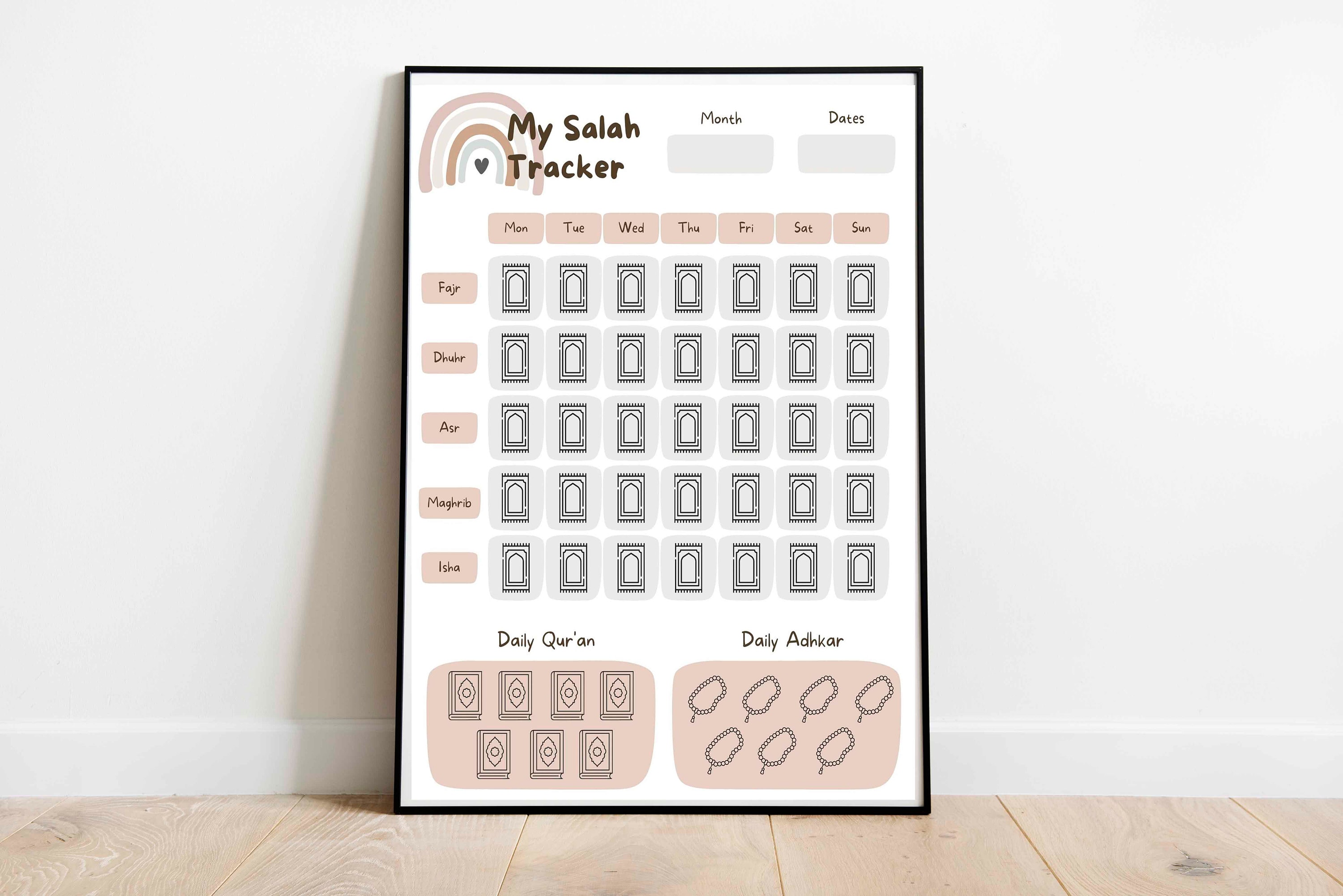 Salah Tracker | Muslim Prayer Tracker | Salah Tracker Printable ...
