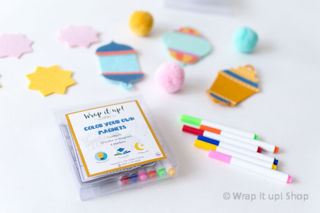10 Pack- Color Your Own Magnets | Ramadan Gift | Eid Gift | Ramadan ...