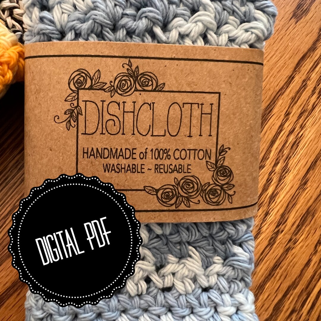 Printable Label Wrap for Handmade Dishcloth / Instant PDF Download ...
