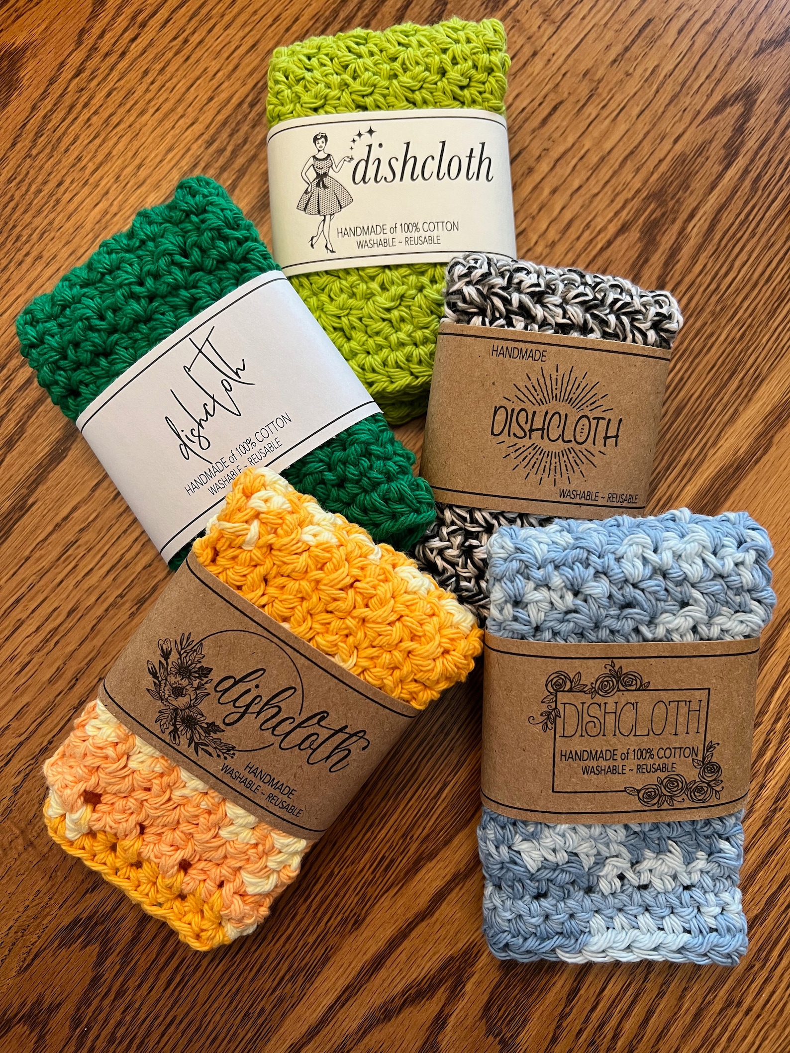 Printable Label Wrap for Handmade Dishcloth / Instant PDF Download ...