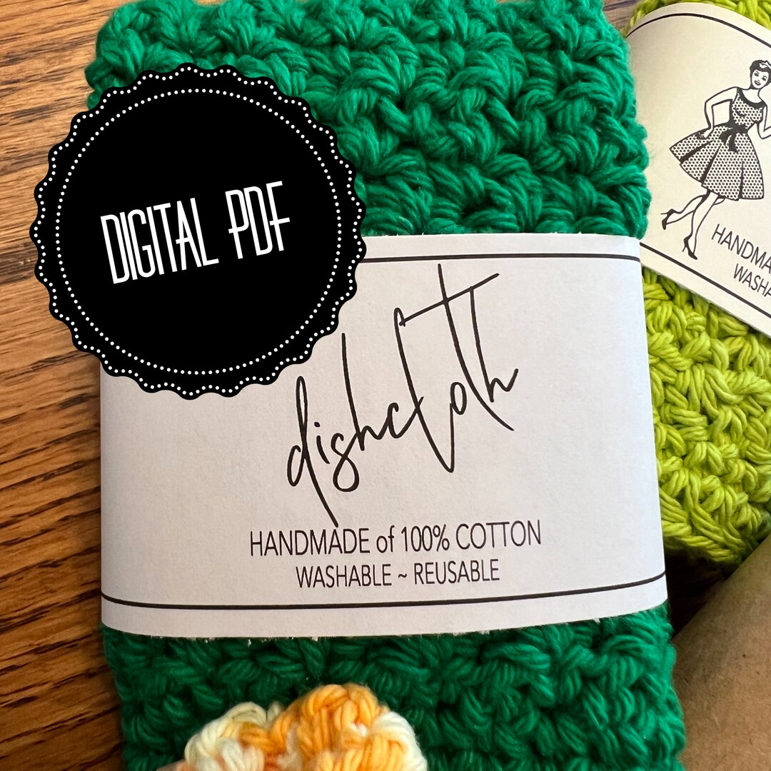 Printable Label Wrap for Handmade Dishcloth / Instant PDF Download ...