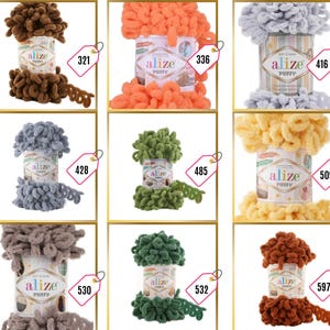 Alize Puffy Color Yarn Soft and Thick Knitting Yarn for Easy Knit Projects, Self-striping Colors ...