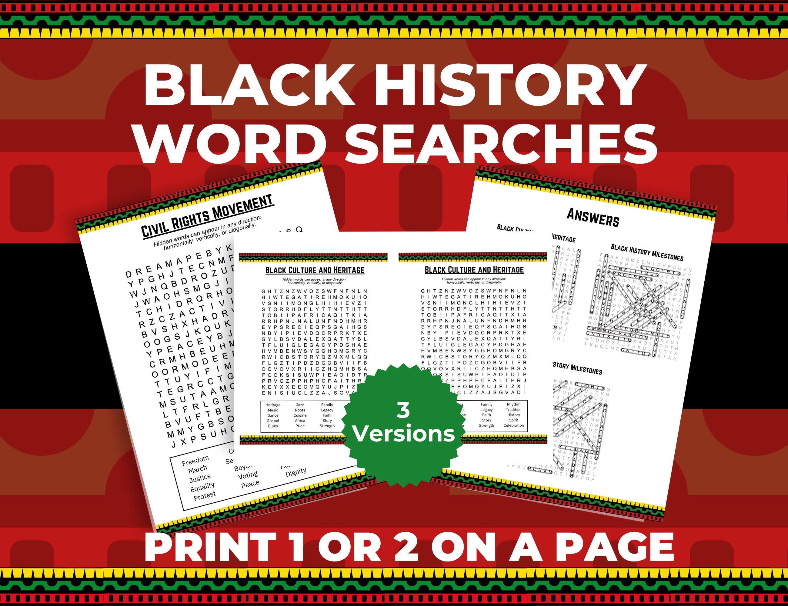 Black History Month Word Search Bundle | 3 Themed Puzzles | Civil ...