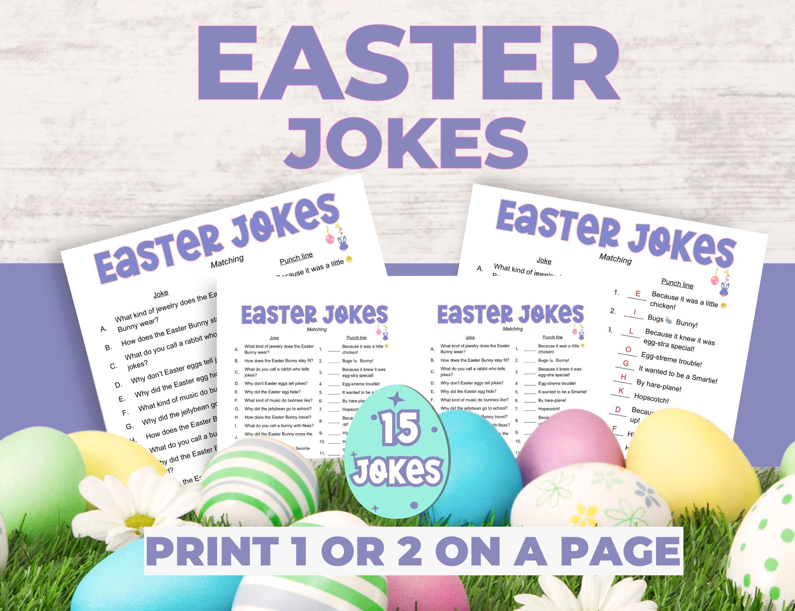 Easter Jokes Matching Game – Fun Printable Jokes for Kids & Families - Etsy