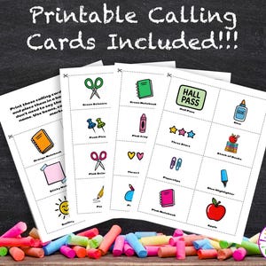 Back to School Bingo Game, Printable Classroom Activity With 50 School ...