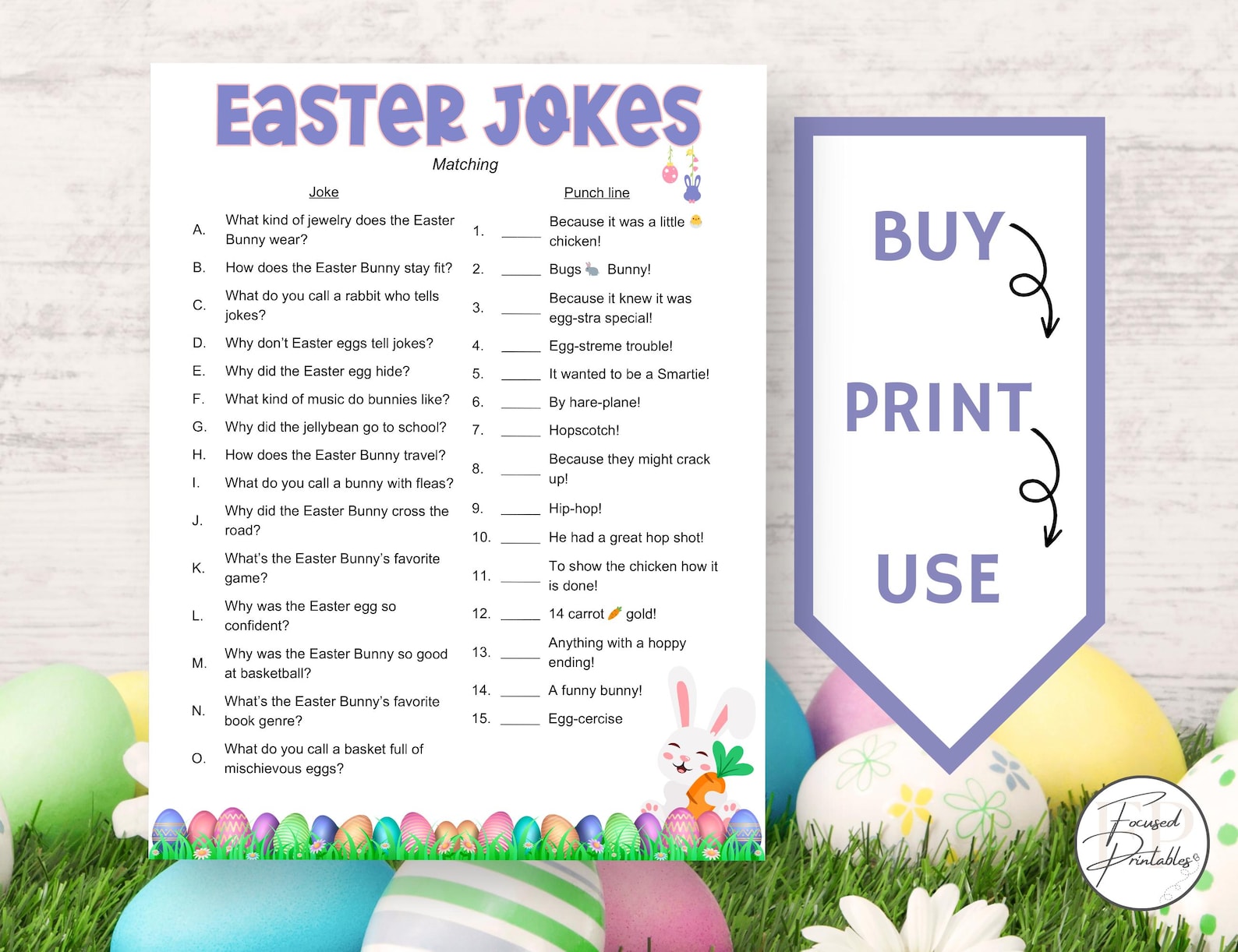 Easter Jokes Matching Game – Fun Printable Jokes for Kids & Families - Etsy