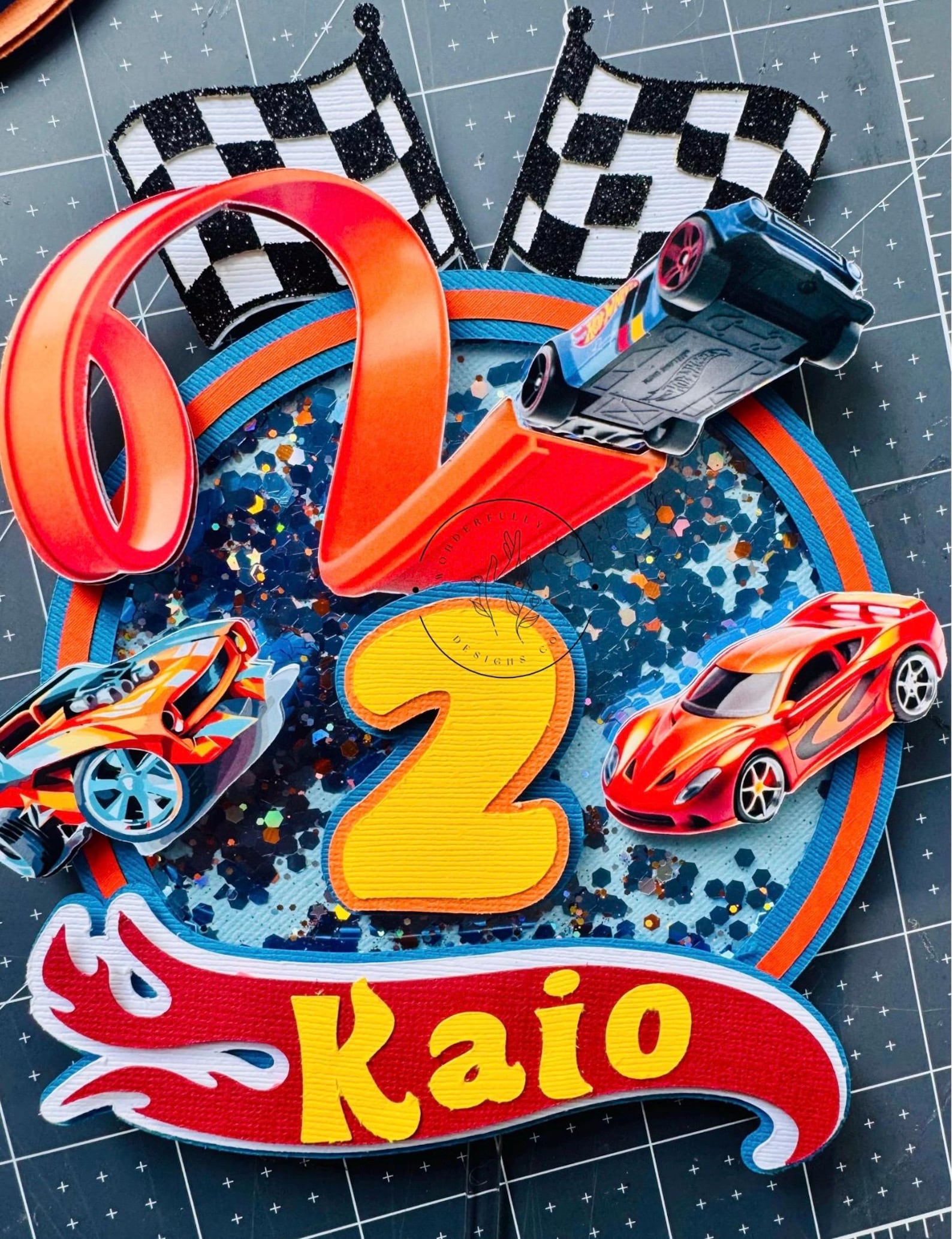 Hot Wheels Cake Topper, Hot Wheels Shaker Cake Topper, Race Car Cake ...
