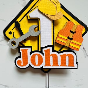 Construction Cake Topper, Personalized Cake Topper, Milestone Cake ...