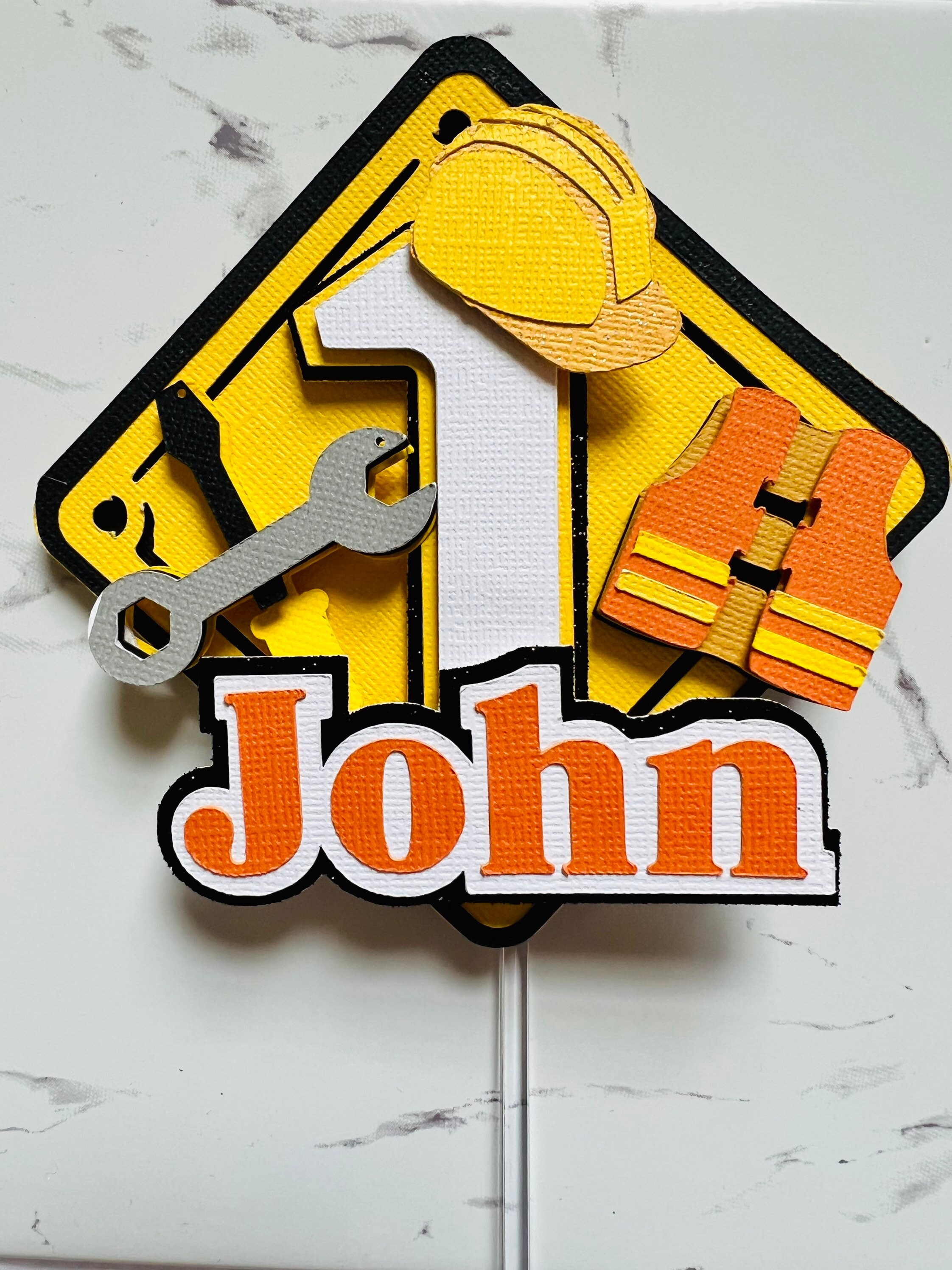 Construction Cake Topper Personalized Cake Topper Milestone - Etsy