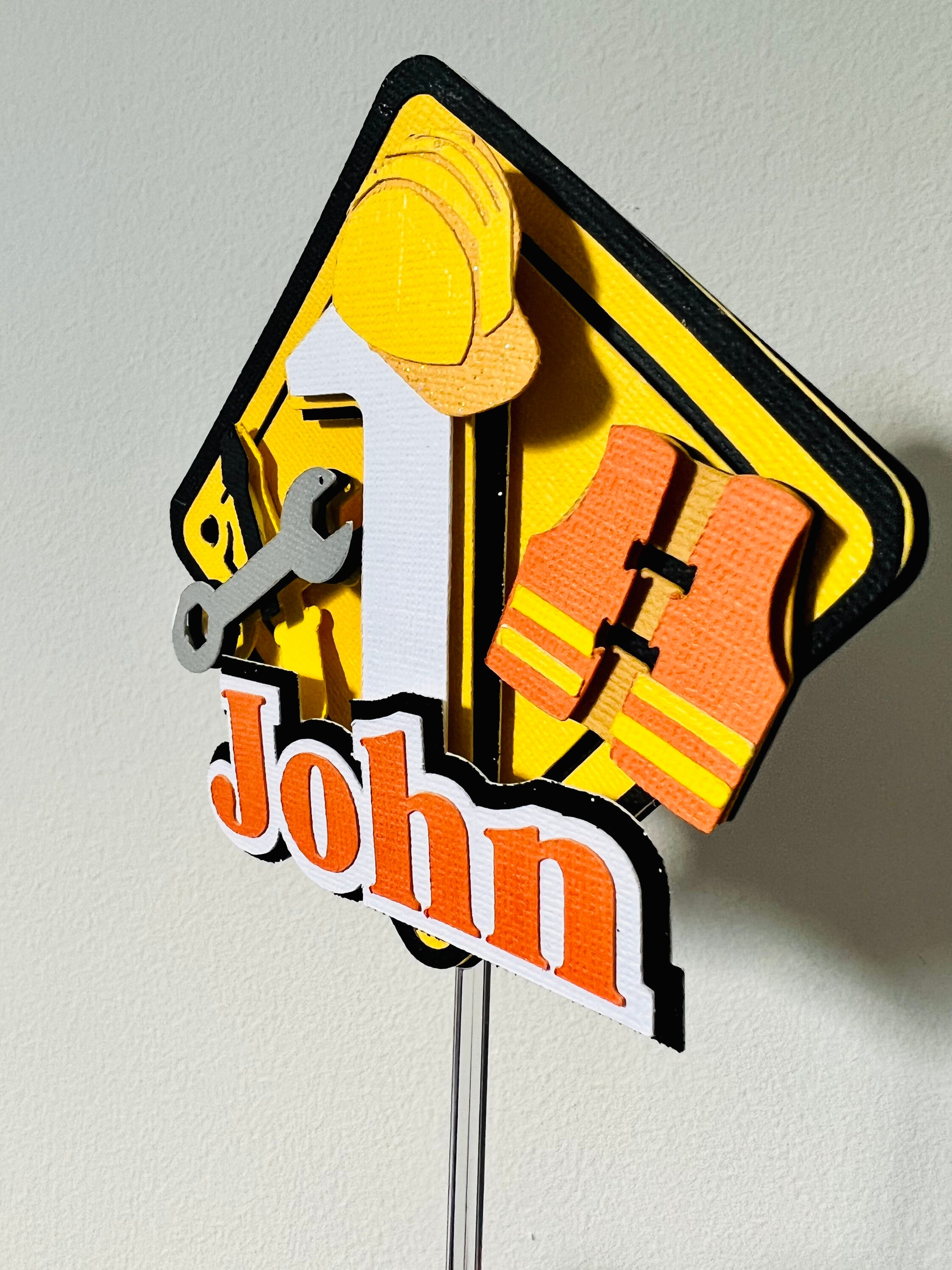 Construction Cake Topper Personalized Cake Topper Milestone - Etsy