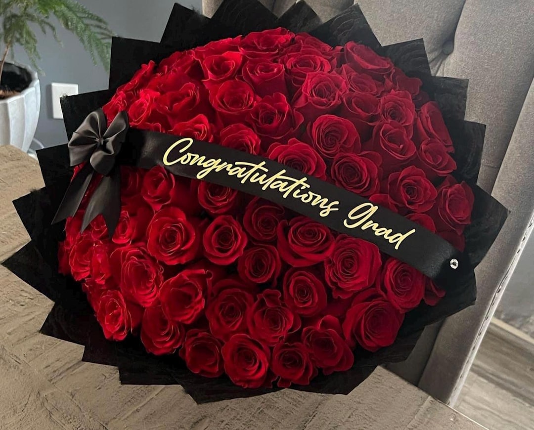 Custom Ribbon for Bouquets, Personalized Ribbon for Flowers Bouquet ...