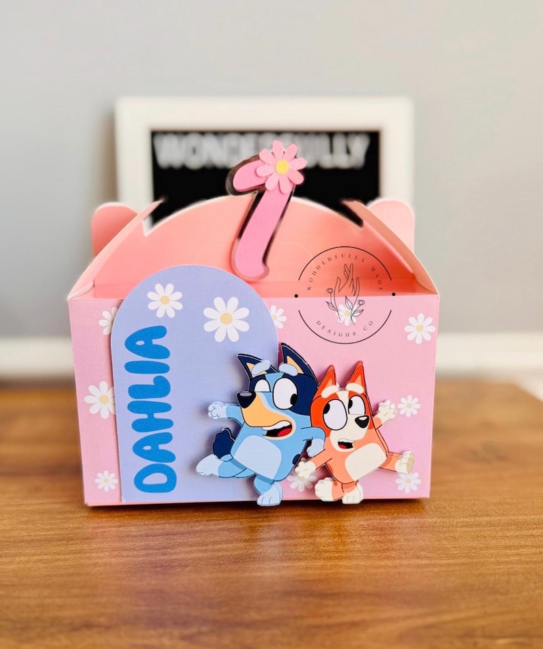 Custom Bluey Party Boxes, Bluey Gabble Boxes, Personalozed Bluey Party ...