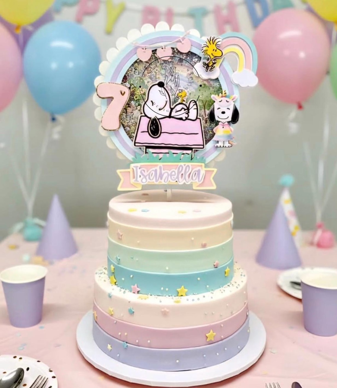 Snoopy Cake Topper, Snoopy Themed Party, Snoopy Shaker Cake Topper - Etsy