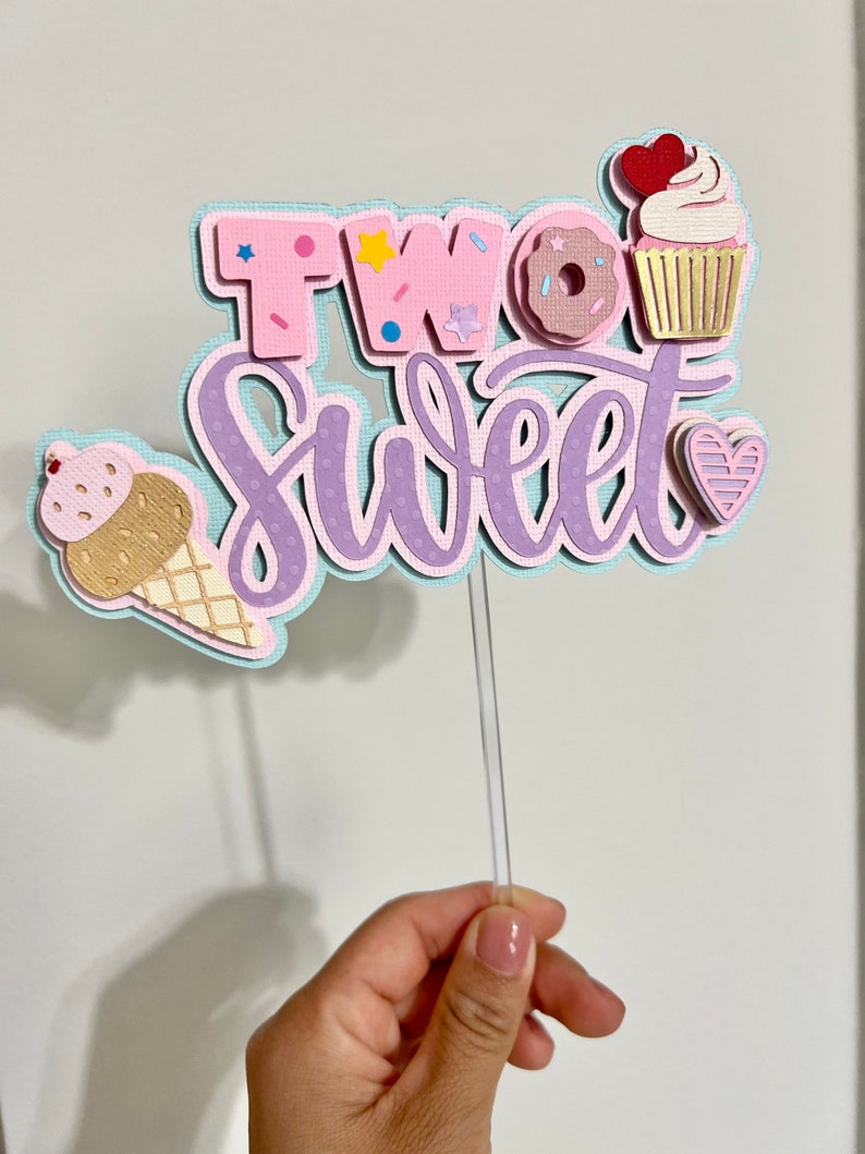 Two Sweet Cake Topper Milestone Cake Topper Personalized - Etsy