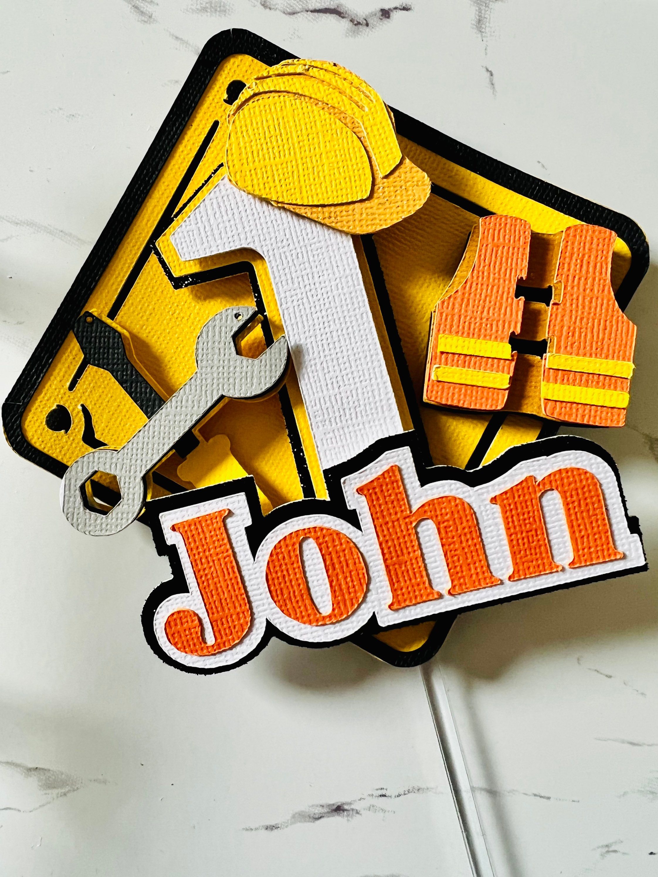 Construction Cake Topper Personalized Cake Topper Milestone - Etsy