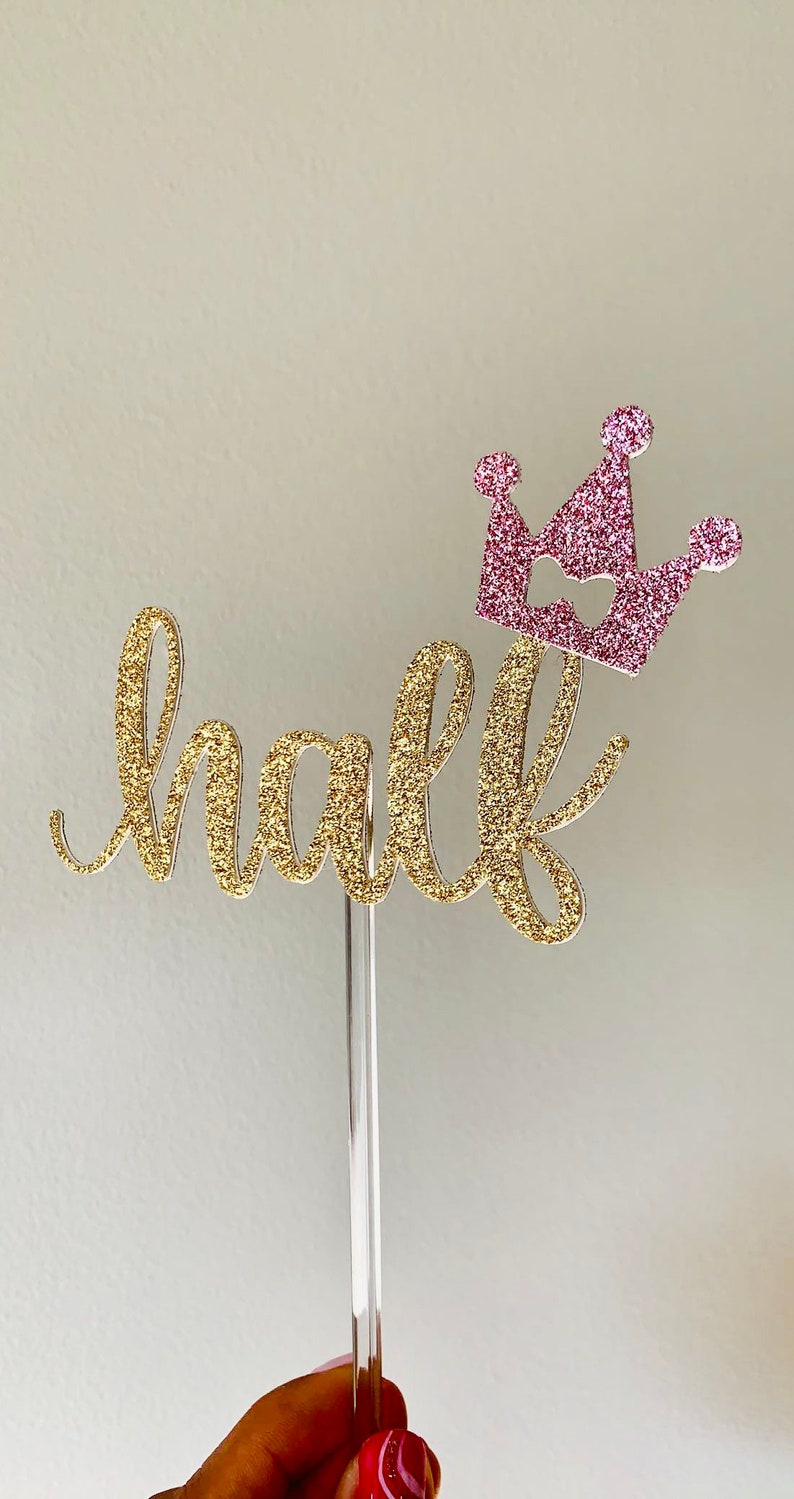 Half Birthday Cake Topper Princess Theme Cake Topper Custom | Etsy