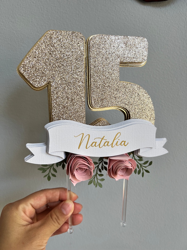 Quinceañera Topper, Sweet 15 Cake Topper, Mis 15 Cake Topper, Sweet 16 ...