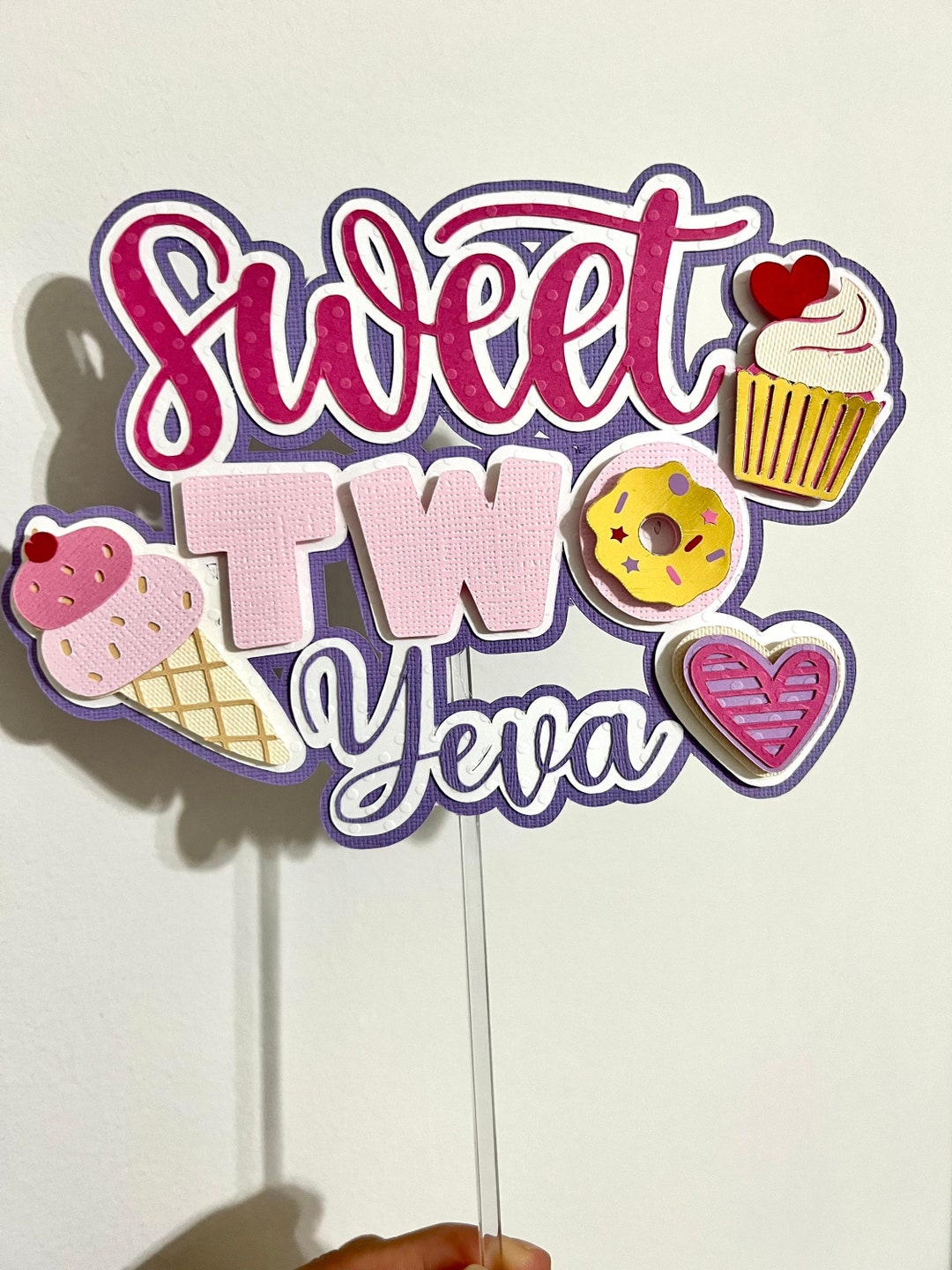 Two Sweet Cake Topper Milestone Cake Topper Personalized - Etsy