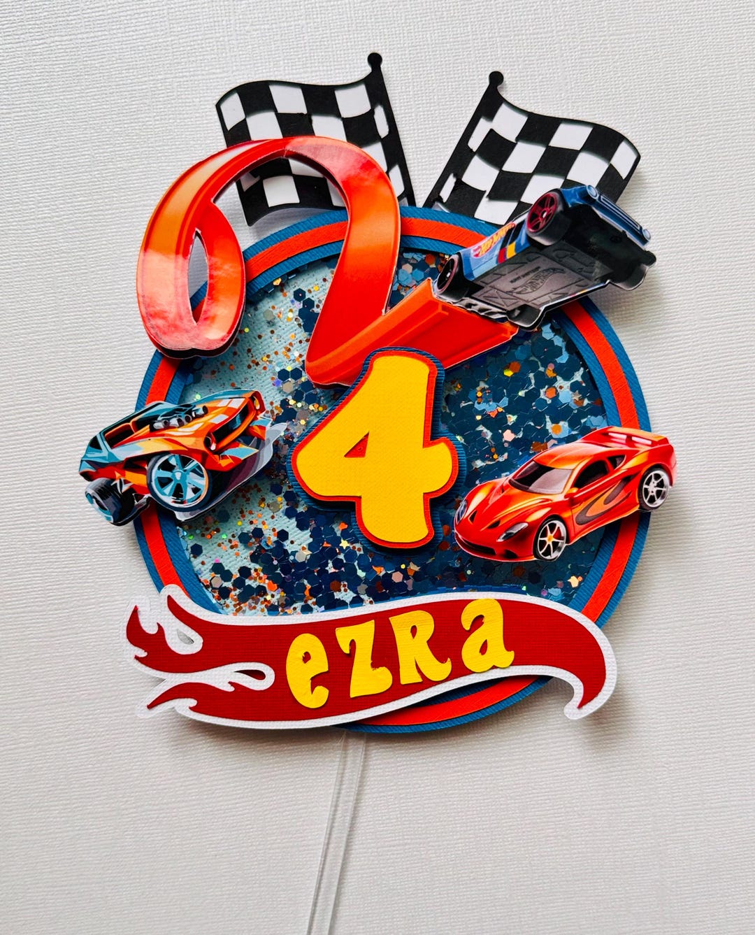 Hot Wheels Cake Topper, Hot Wheels Shaker Cake Topper, Race Car Cake ...