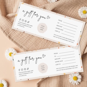 Gift Certificate Template | DIY Gift Card | Printable Gift Voucher ...