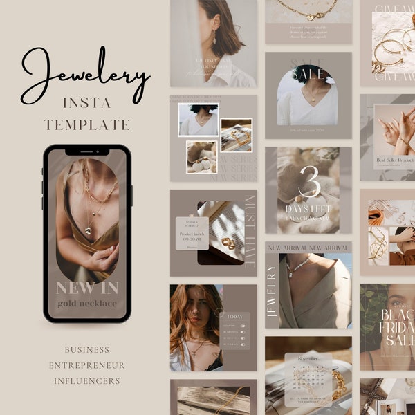 Social Media Canva Templates for Jewelry Business Jewelry Template for ...