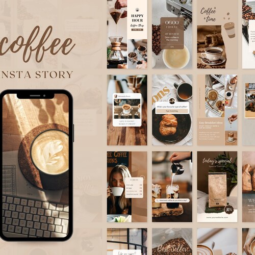Coffee Instagram Posts Café Business Social Media Template - Etsy