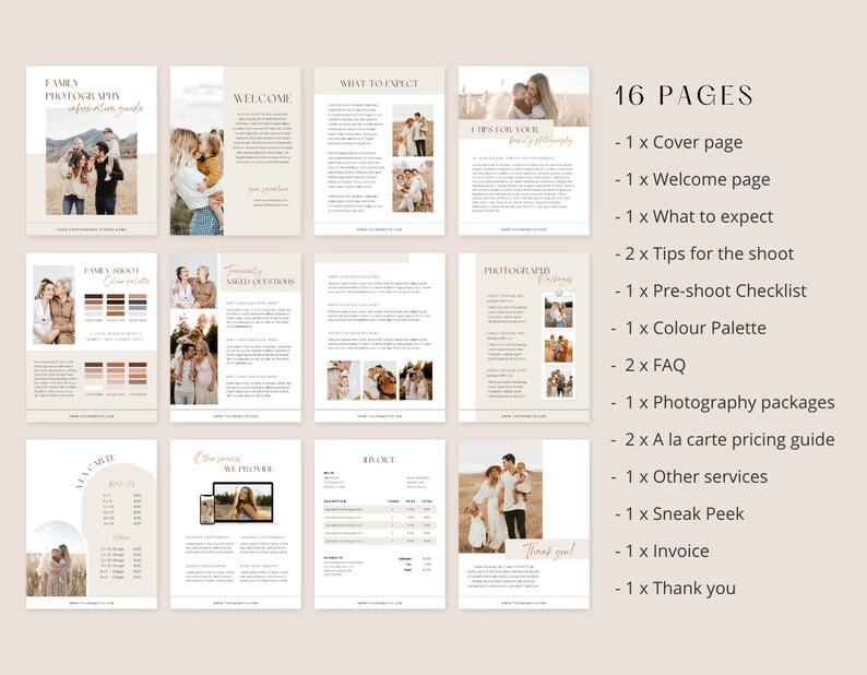 Family Photography Welcome Guide Template| Client Guide Template ...