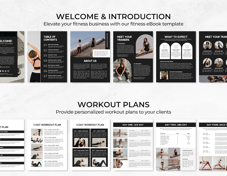 Fitness Ebook Template| Workout Plan Fitness Ebook | Fitness Planner ...