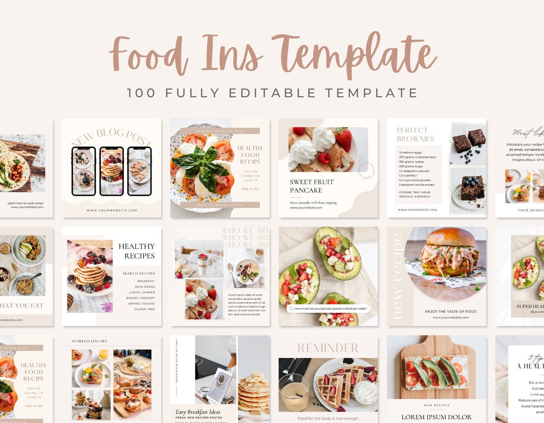 Food Instagram Template | Instagram Post Stories | Food Cooking Recipe ...