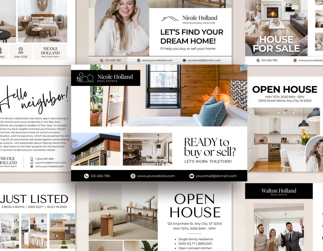 Real Estate Postcard Templates | Hello Neighbor, Market Updates, Just ...