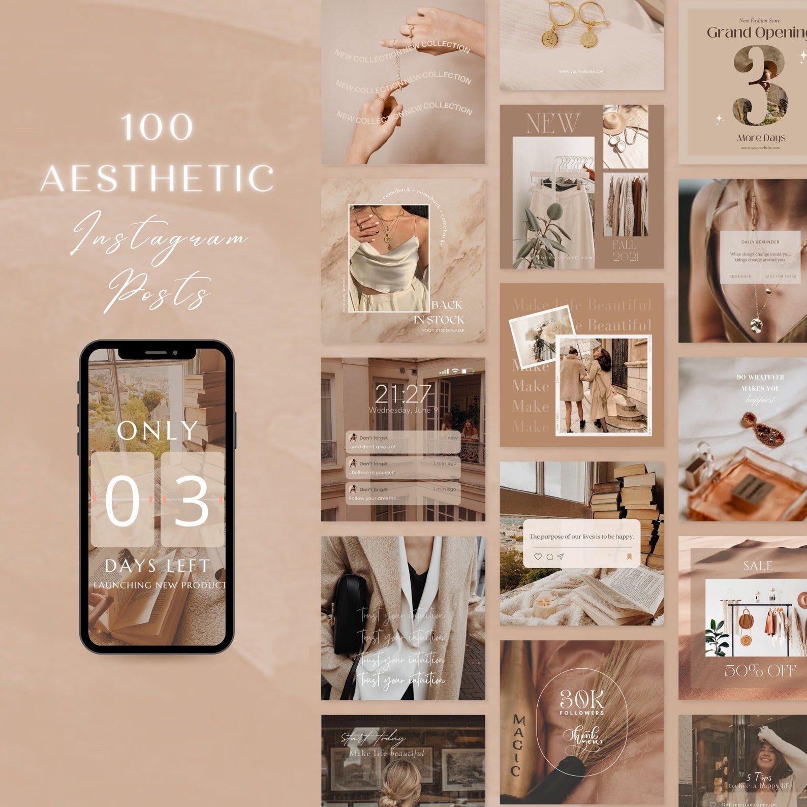 100 Instagram Templates Minimalist Instagram Post Template - Etsy