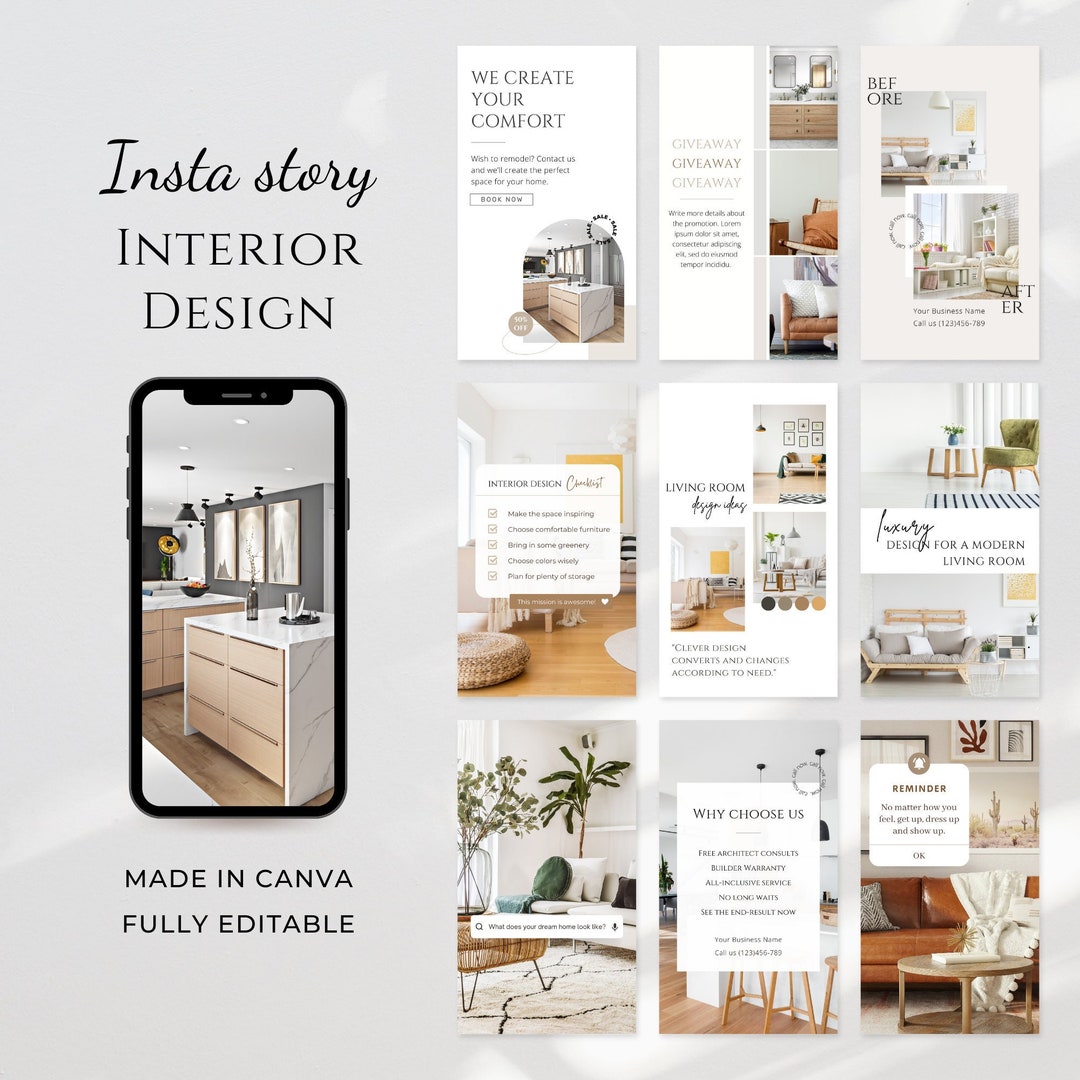 Interior Design Instagram Story Template | Interior Design IG Story ...
