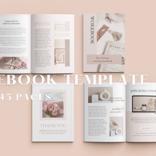 Editable Workbook Template Canva Coaching Ebook Template - Etsy