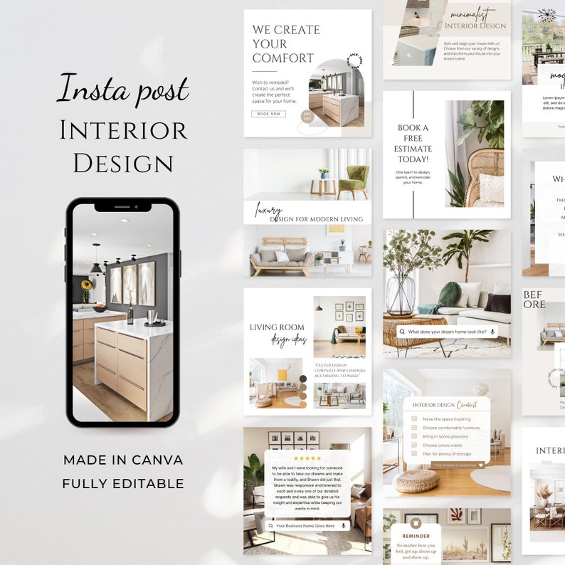 Interior Design Instagram Post Template Interior Design IG - Etsy
