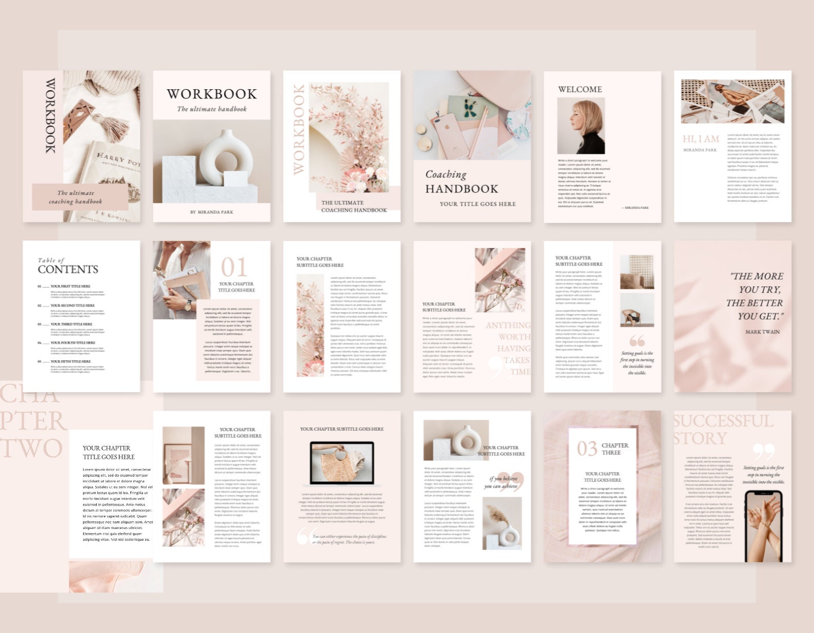 Editable Workbook Template Canva Coaching Ebook Template - Etsy