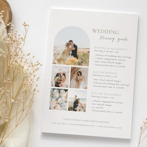 Wedding Photography Pricing List| Wedding Pricing Guide Sheet Template ...
