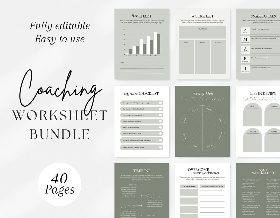 Coaching Worksheet Templates Coaching Ebook Templates Lead Magnet ...