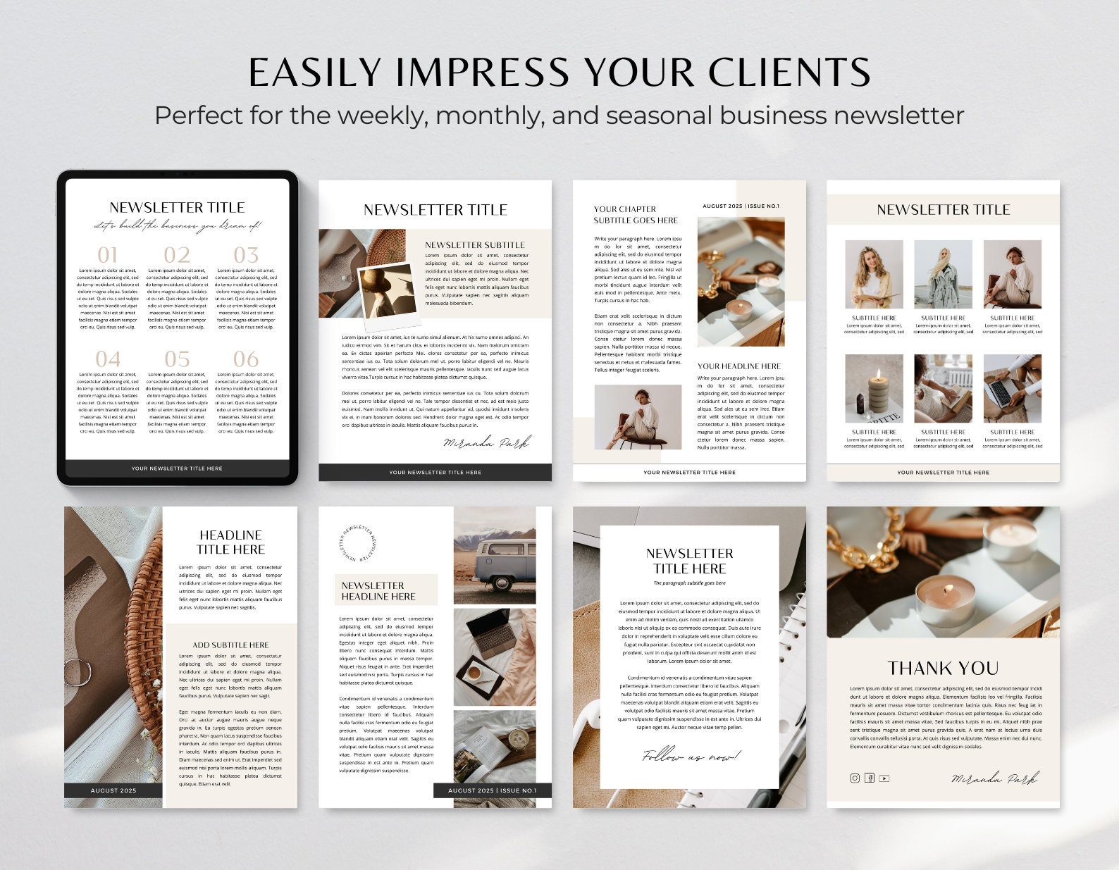Editable Newsletter Template | Blogger, Real Estate, Realtor, Nonprofit ...