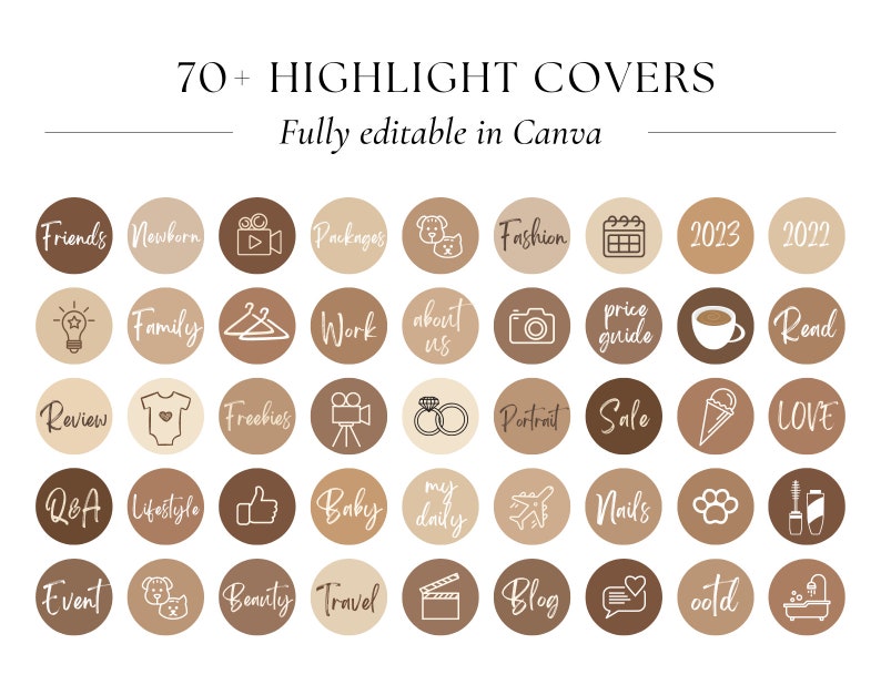 Instagram Story Highlight Covers | DIY Editable Highlight Instagram ...
