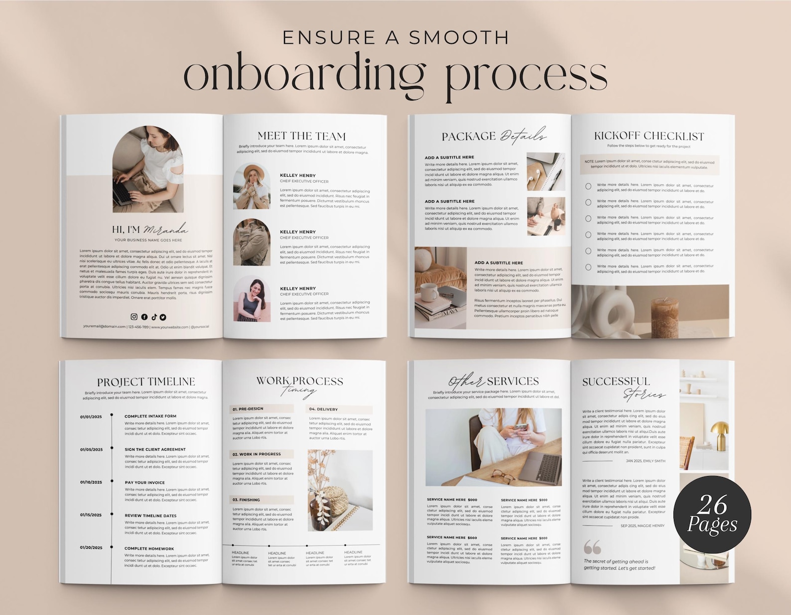 Client Welcome Packet Template | New Client Service Guide| Virtual ...