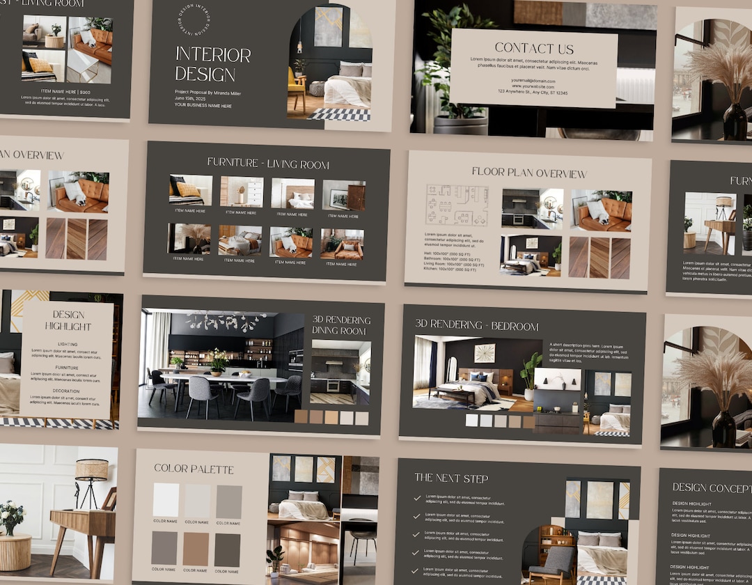 Interior Design Template | Client Presentation Template | Interior ...