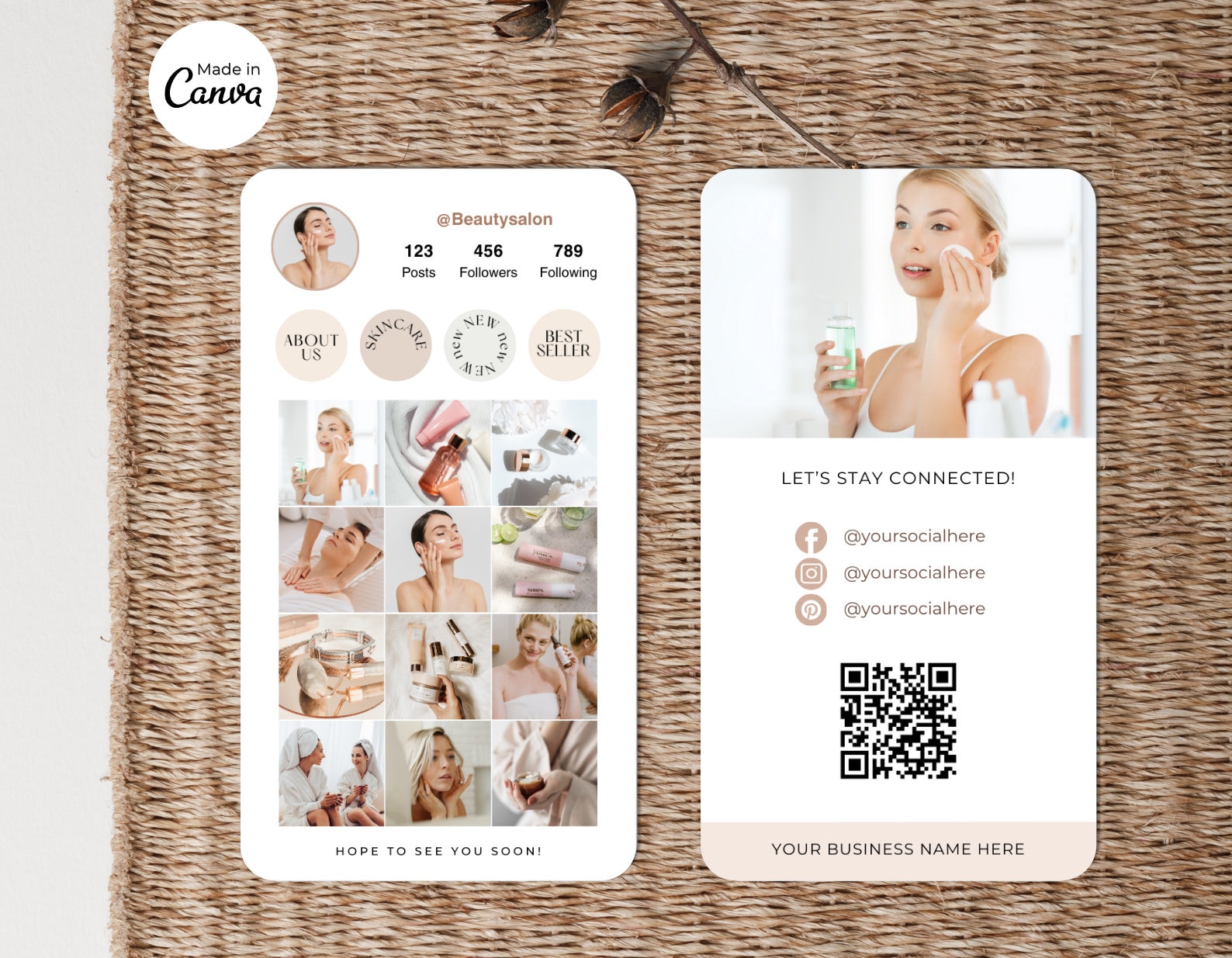 Instagram Business Card | IG Business Card | QR Code Business Card ...