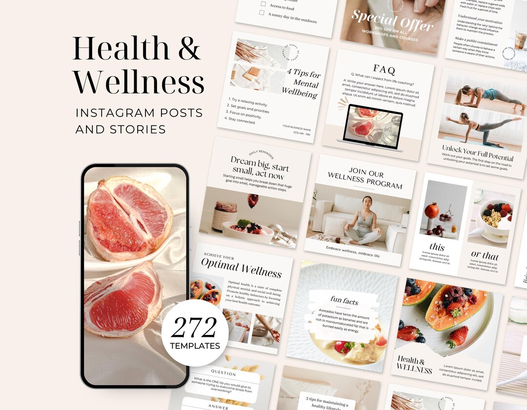 Health and Wellness Instagram Post Template | Healthy Lifestyle ...